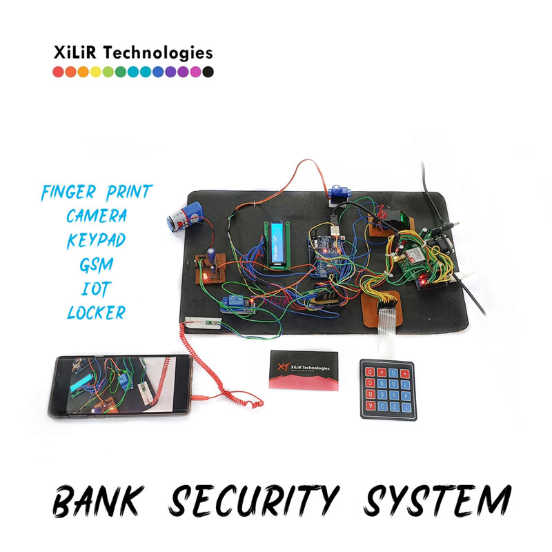 Bank Security System with Finger print, Camera, GSM, Keypad, IOT Arduino
