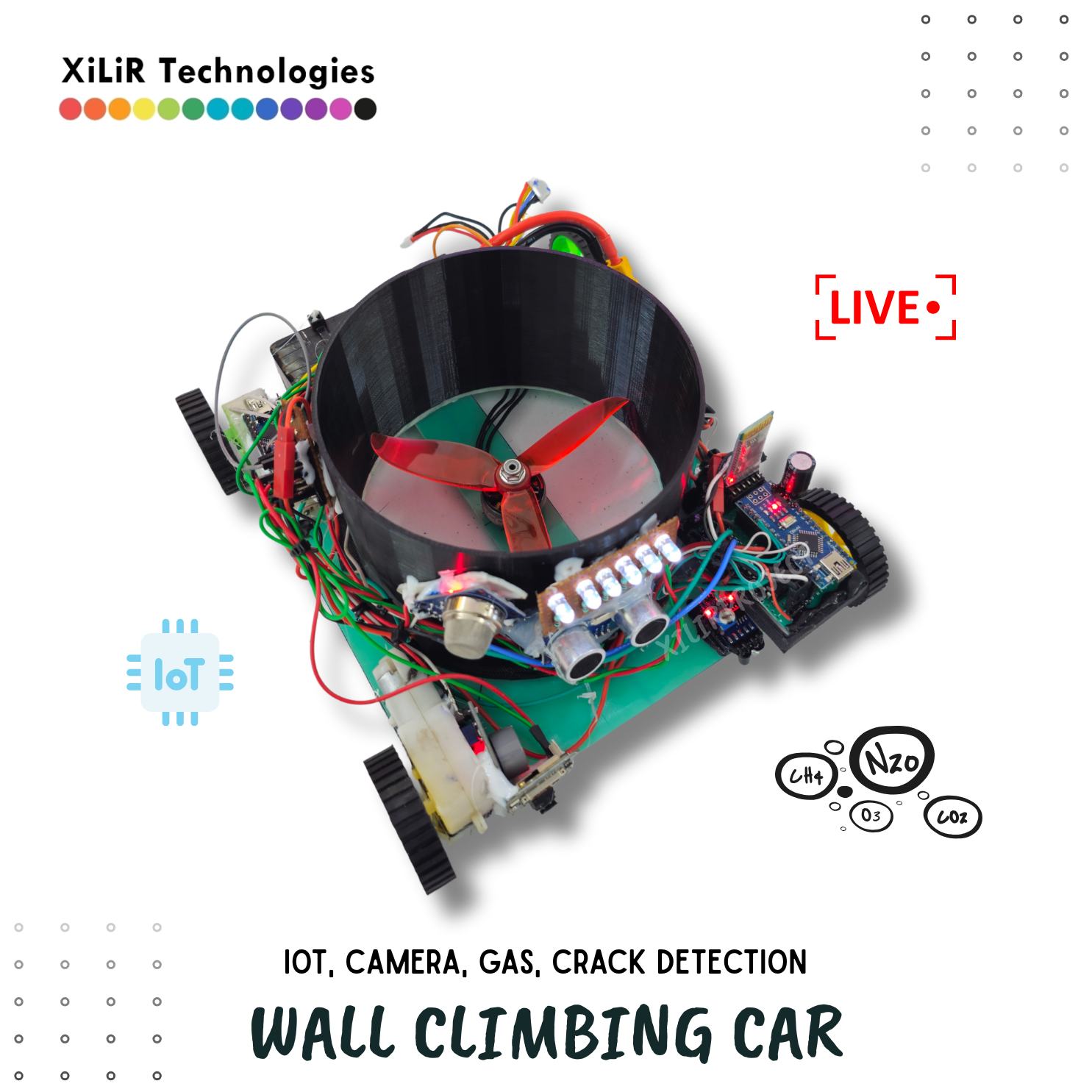 IOT Wireless Wall Climbing Car with LPG, CO Detection & Camera ...