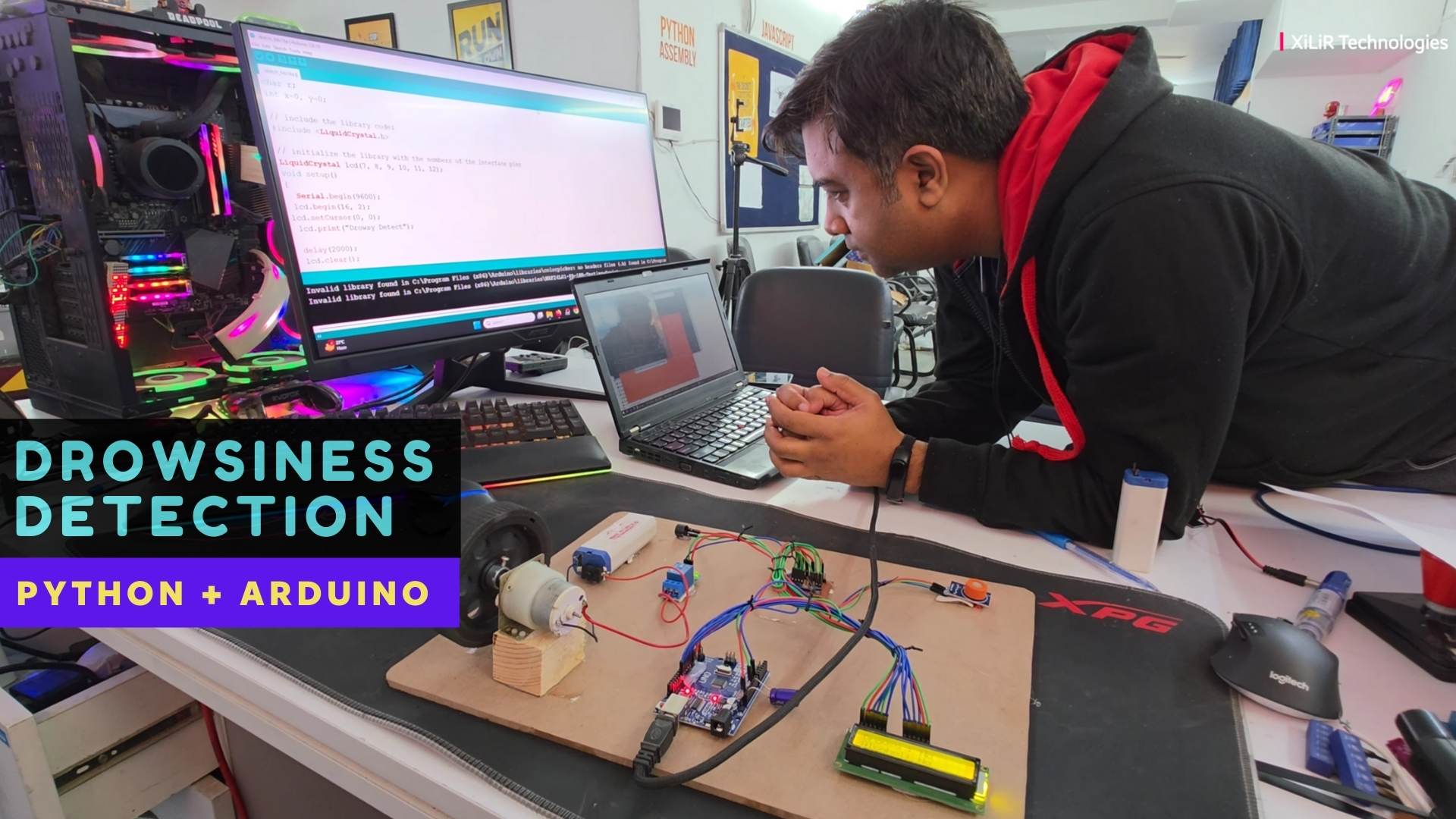 Drowsiness Detection using Python & Arduino, Driver Safety Project