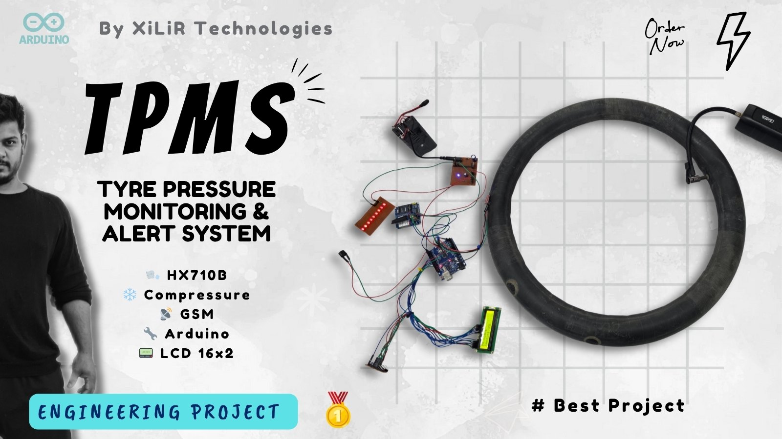 Tyre Pressure Monitoring System (TPMS) using HX710B Sensor and GSM - M ...
